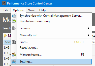 Configuring Performance Store - Performance Store